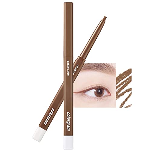 COLORGRAM Artist Formula Cream Liner - 07 Sand Brown | Best Cream Eyeliner, Ultra Pigmented, Long Lasting, Waterproof & SmudgeProof, Easy to Use, All Day Wear and Daily Makeup, Korean Beauty 0.25g