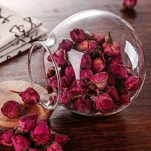Aurfedes Set of 2 round glass jars with Bamboo lid β 17oz wedding candy jar kitchen Storage jar, perfect for tea, biscuits, cereals, flour, beans, spices, coffee beans etc (2PCS)