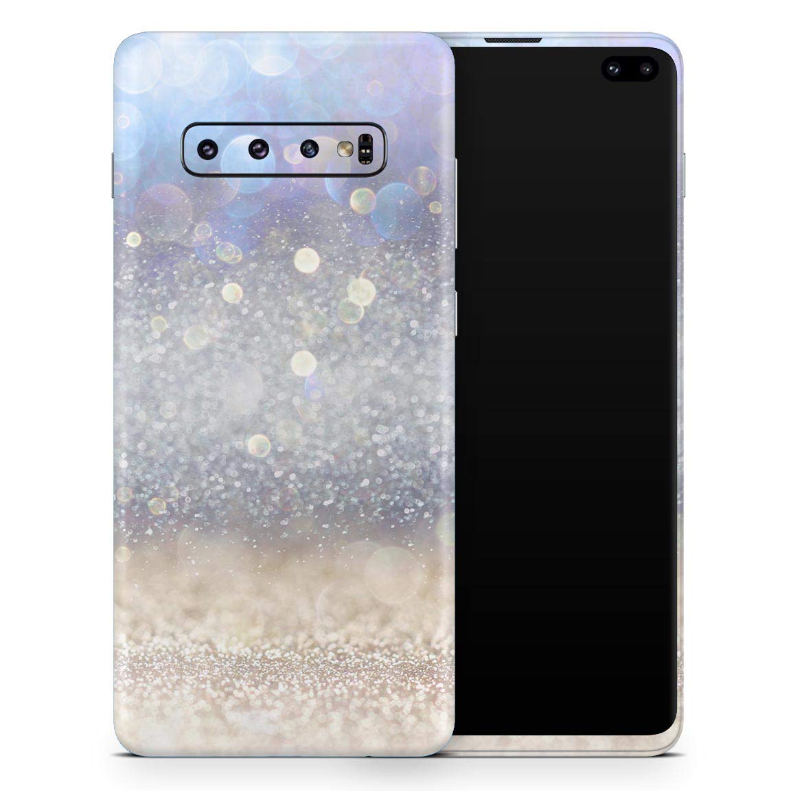DesignSkinz Light Blue and Tan Unfocused Orbs of Light Protective Vinyl Decal Wrap Skin Cover Compatible with The Samsung Galaxy S20 (Screen Trim & Back Glass Skin)