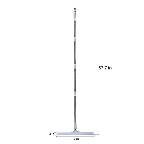 CQT Commercial Flat Microfiber Floor Mop Cleaning System 18" Inch Wet Dry and Dust Hardwood with 4 Washable Pads Cleaner for Laminate Tile Stainless Steel Handle and Extension (PT12-WET)