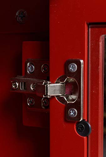 American Furniture Classics OS Home and Office Accent and Display Cabine Glass Door Cabinet, Red Paint