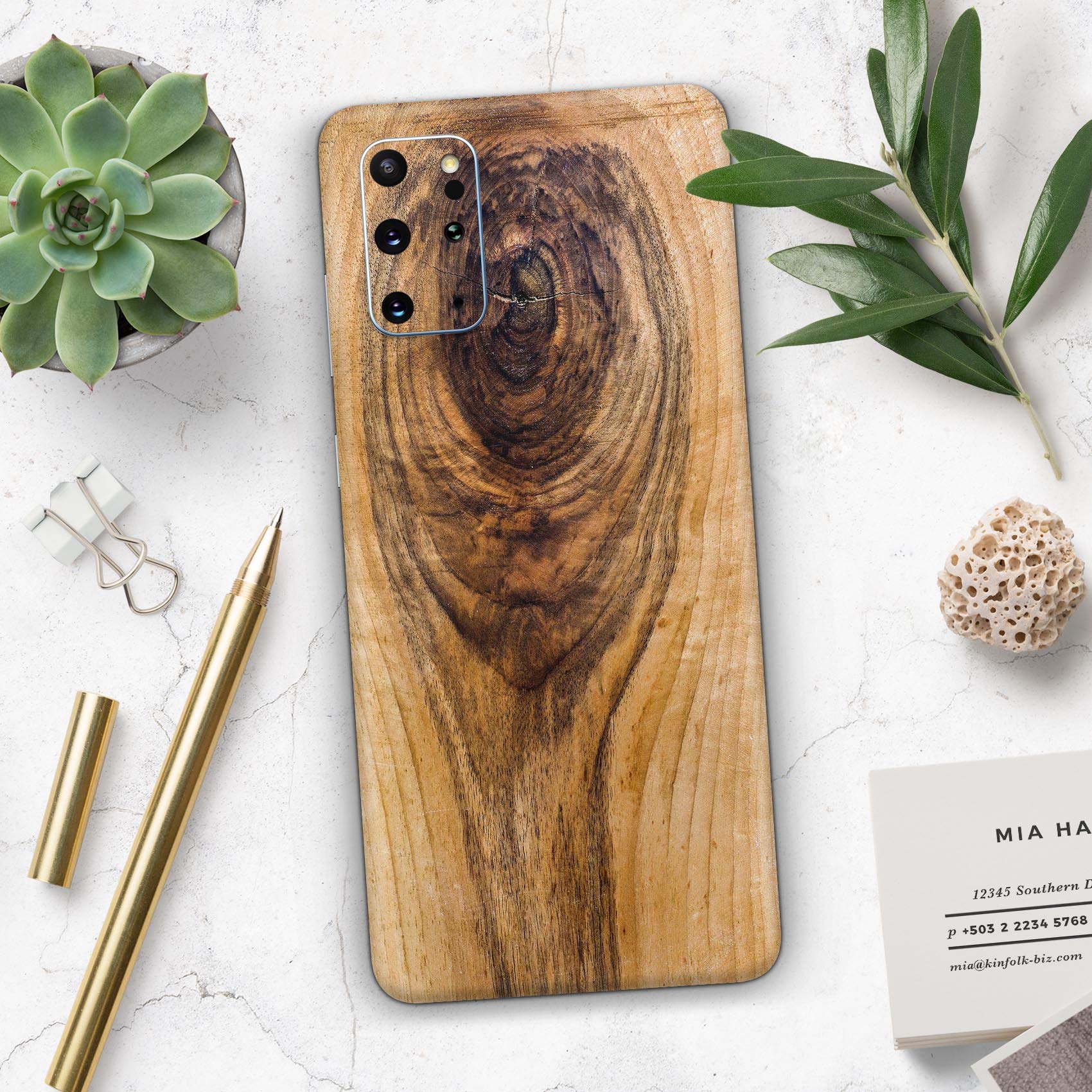 DesignSkinz Light Knotted Woodgrain Protective Vinyl Decal Wrap Skin Cover Compatible with The Samsung Galaxy S20 (Screen Trim & Back Glass Skin)