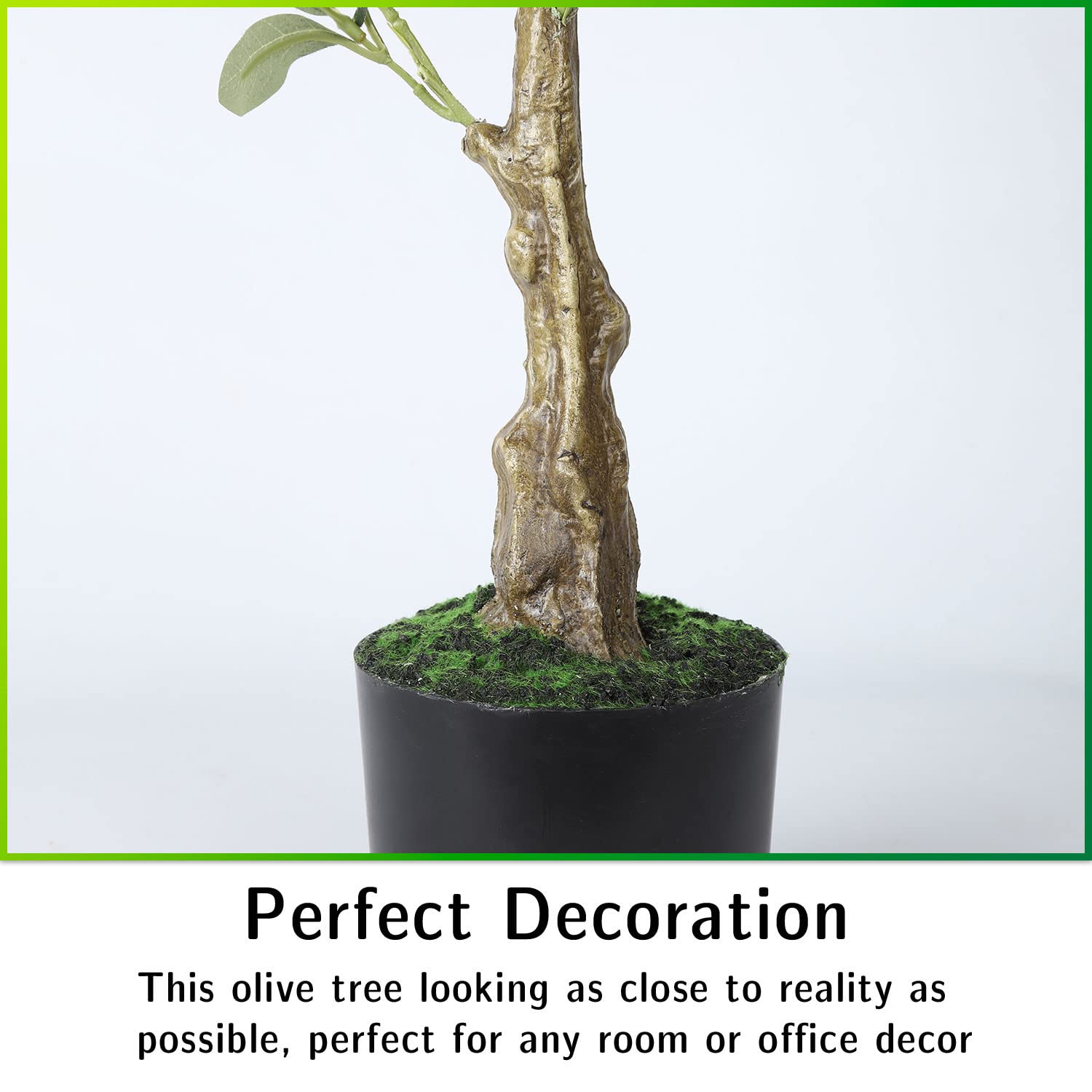 AntHousePlant Artificial Topiary Olive Tree 32 Inch Fake Olive Topiary Silk Tree Faux Olive Plant for Indoor Outdoor Home Office Garden Decor