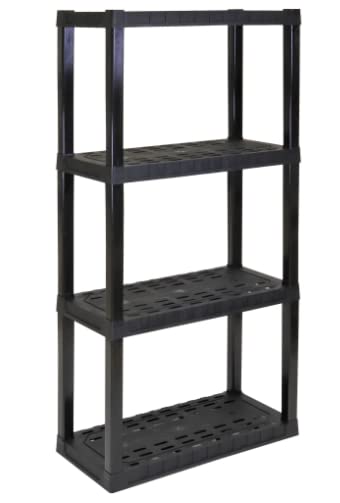 4-Shelf Adjustable, Heavy Duty Storage Shelving Unit (150 lbs Loading Capacity per Shelf), Organizer Rack, Black 56" H x 14" D x 30" W