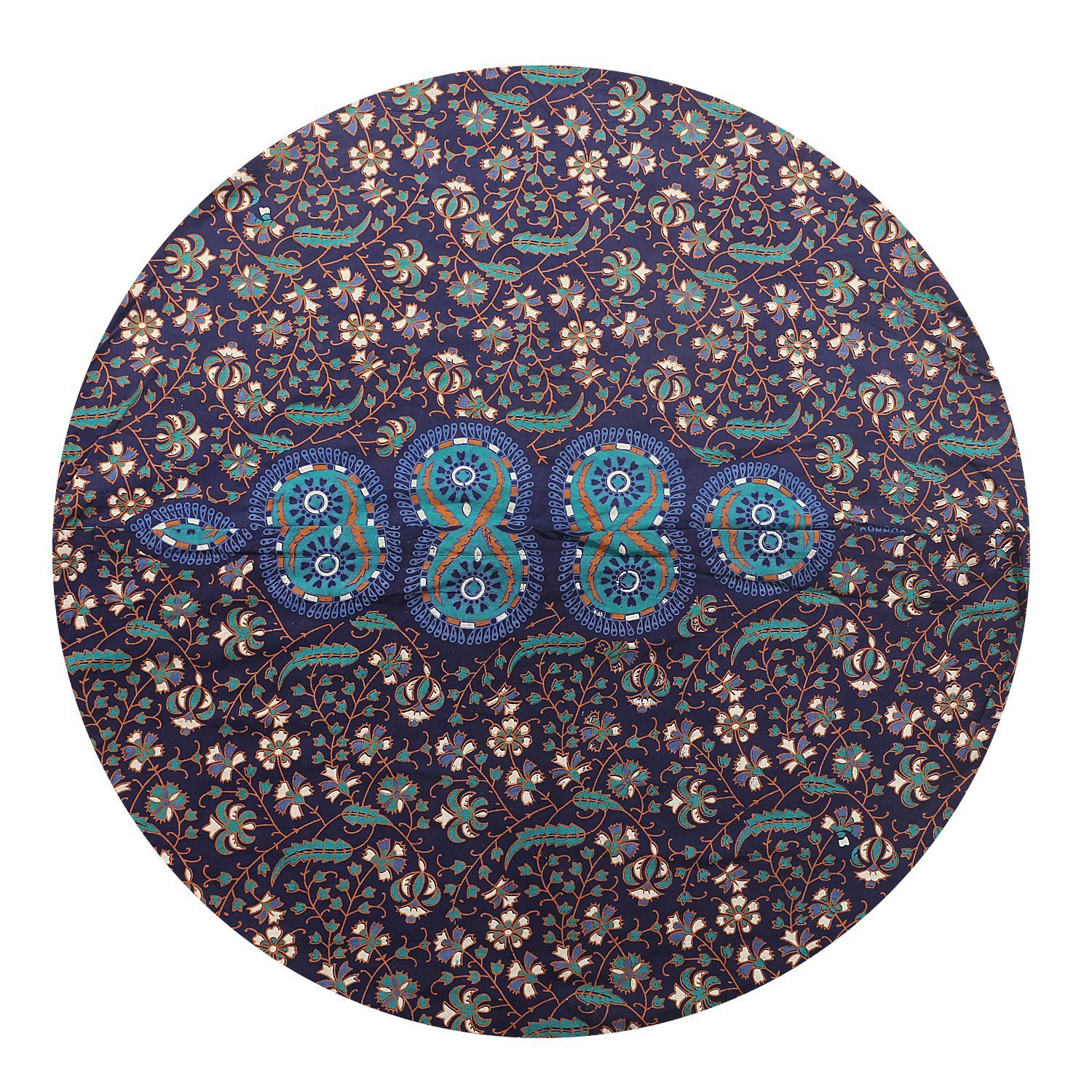 ANJANIYA - 32" Peacock Mandala Bohemian Yoga Meditation Floor Pillow Cover Comfortable Home Car Bed Sofa Cushion Couch Seating Large Zipped Throw (32 inches, Blue Green)