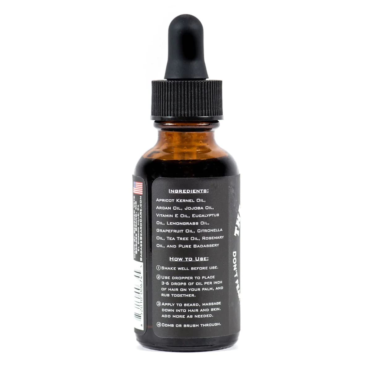 Badass Beard Care Beard Oil For Men - The Bushwhacker Scent 1 oz - All Natural Ingredients Keeps Beard and Mustache Full Soft and Healthy