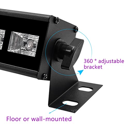 36W 12 Led Black Light Bar, With 360° Adjustable Stand, With Remote Control / 1M Power Cable, Automatic/Voice Control/Strobe/Constant Light
