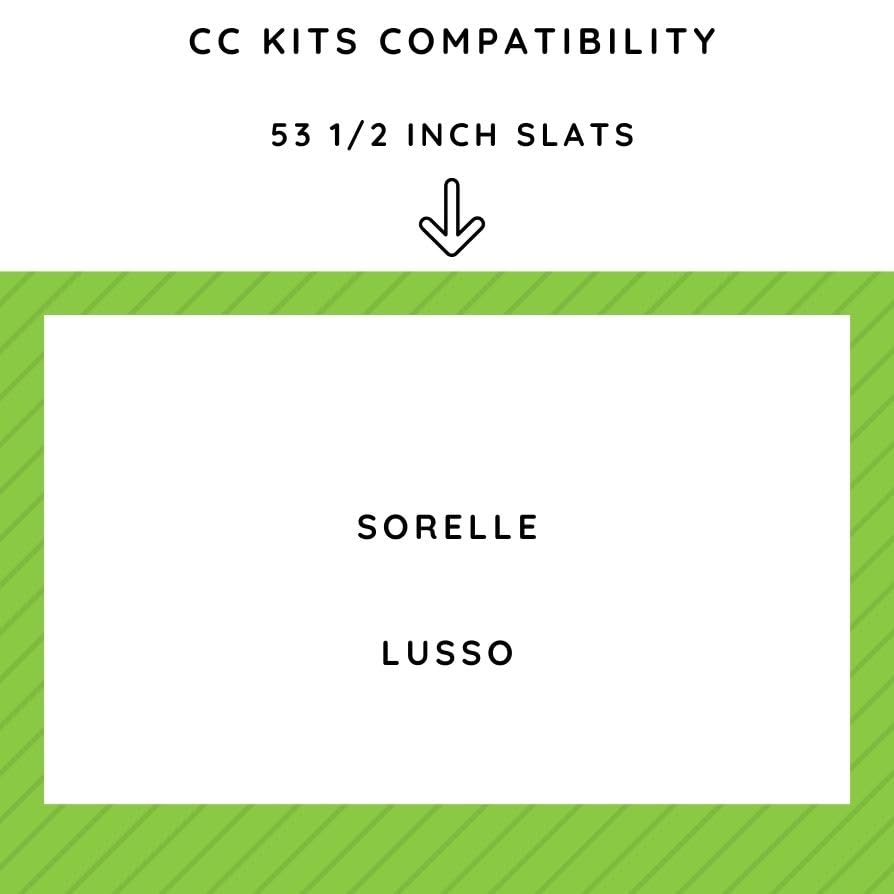 CC KITS Set of Eight - 53 1/2 Inch Full/Double Size Solid Wood Support Bed Slats|for Use Crib Conversion Kits|Platform Frame for Mattress|Bunkie Board, Box Spring or Foundation Replacement Option
