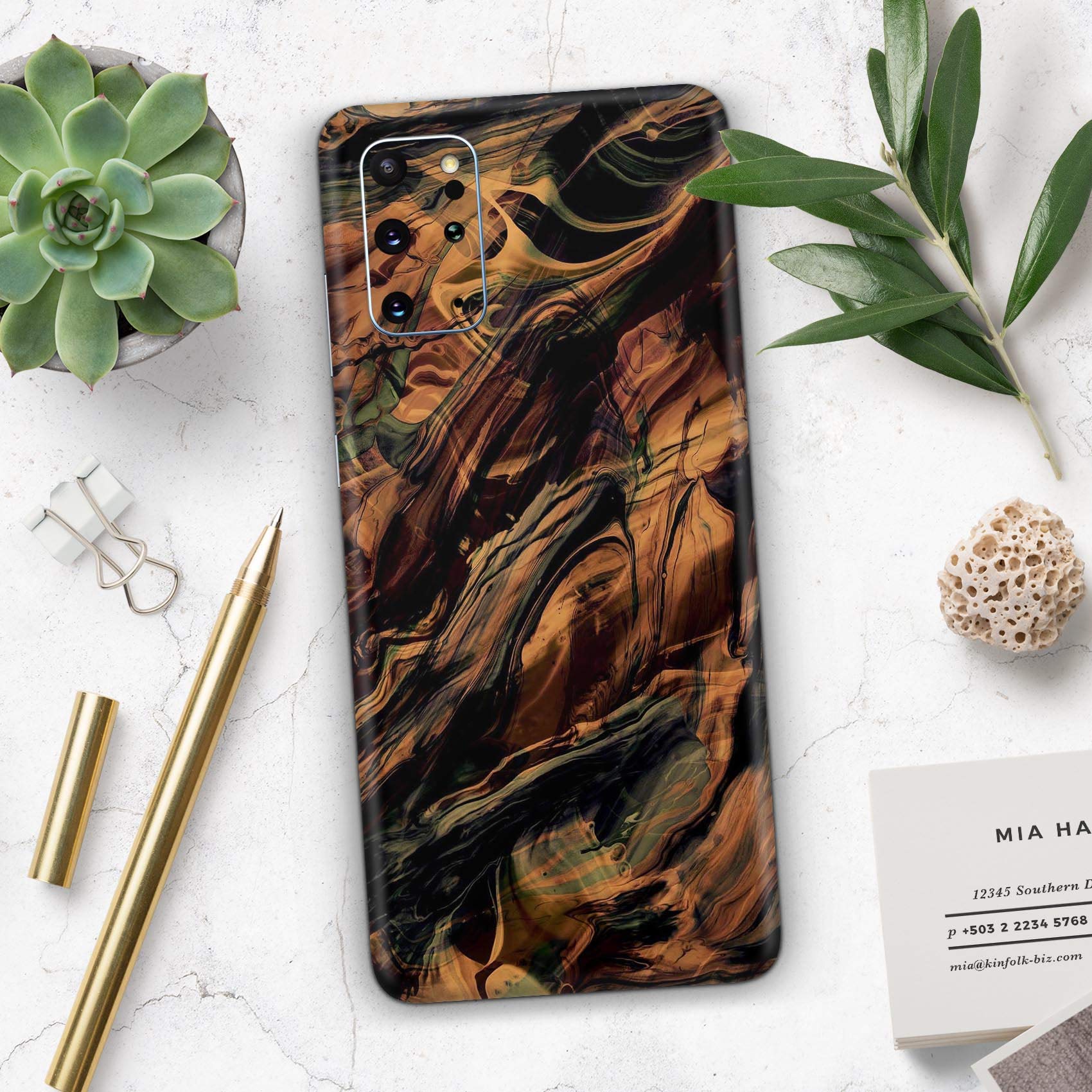 DesignSkinz Liquid Abstract Paint Remix V50 Protective Vinyl Decal Wrap Skin Cover Compatible with The Samsung Galaxy S20 (Screen Trim & Back Glass Skin)