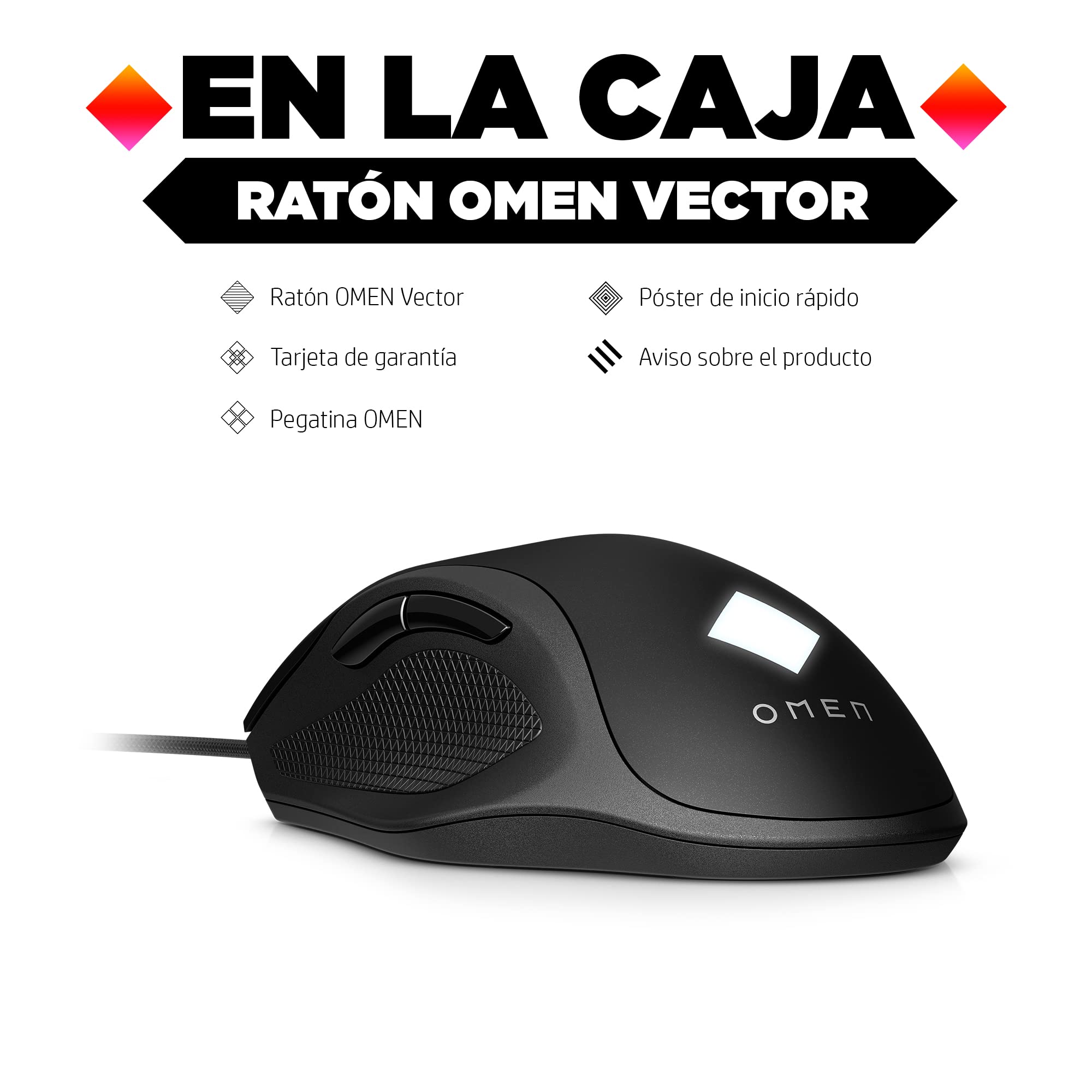 HP OMEN Vector Gaming Mouse with Ergonomic Design and Tunable Weight with RGB Lighting & Omron Switches (8BC53AA#ABL)
