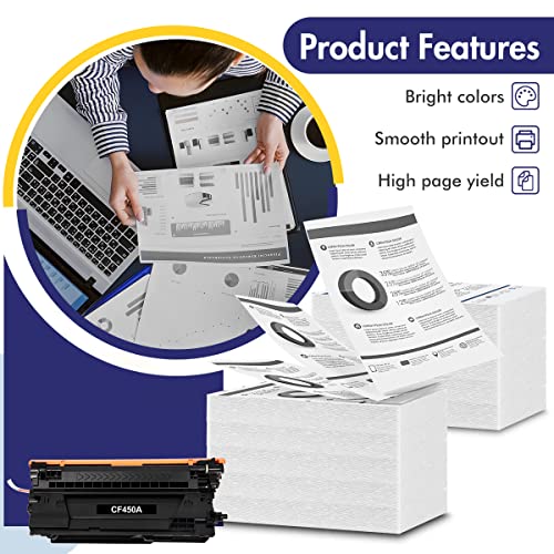 655A Toner Cartridge Compatible Replacement for HP 655A CF450A Black Toner Cartridge for HP Color Laserjet Enterprise M652n M652dn M653dn M653x M653dh MFP M681dh M681f M682z Printer Ink (1-Pack)