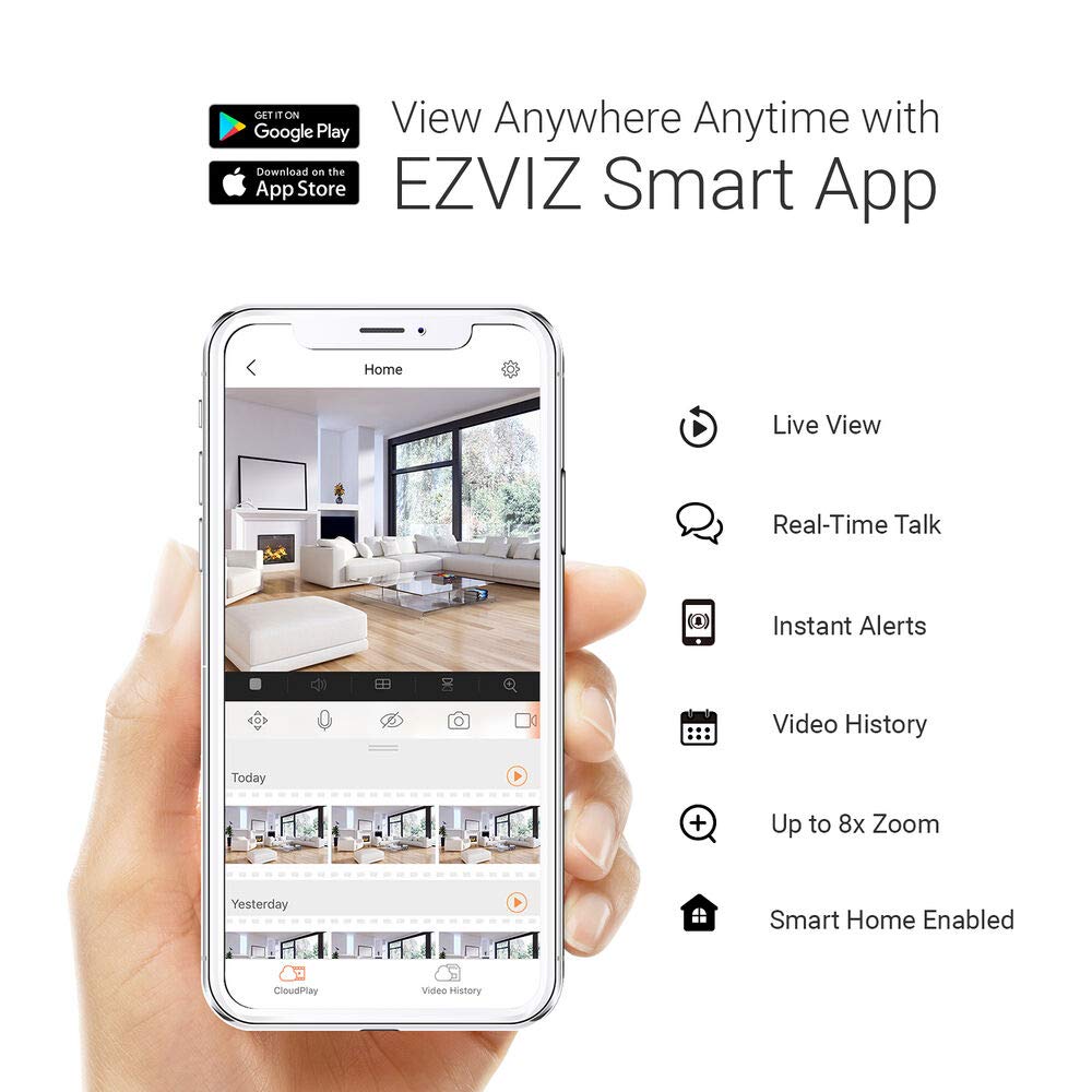 EZVIZ 2 Pack C3N Full HD AI-Powered Outdoor Smart Wi-Fi Security Camera