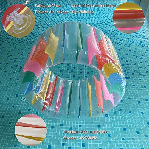 ALLADINBOX Inflatable Roller Float, 40" Colorful Water Wheel, Swimming Pool Rainbow Roller Toy for Kids and Adults Outdoors, Recommended Age 3 Years+