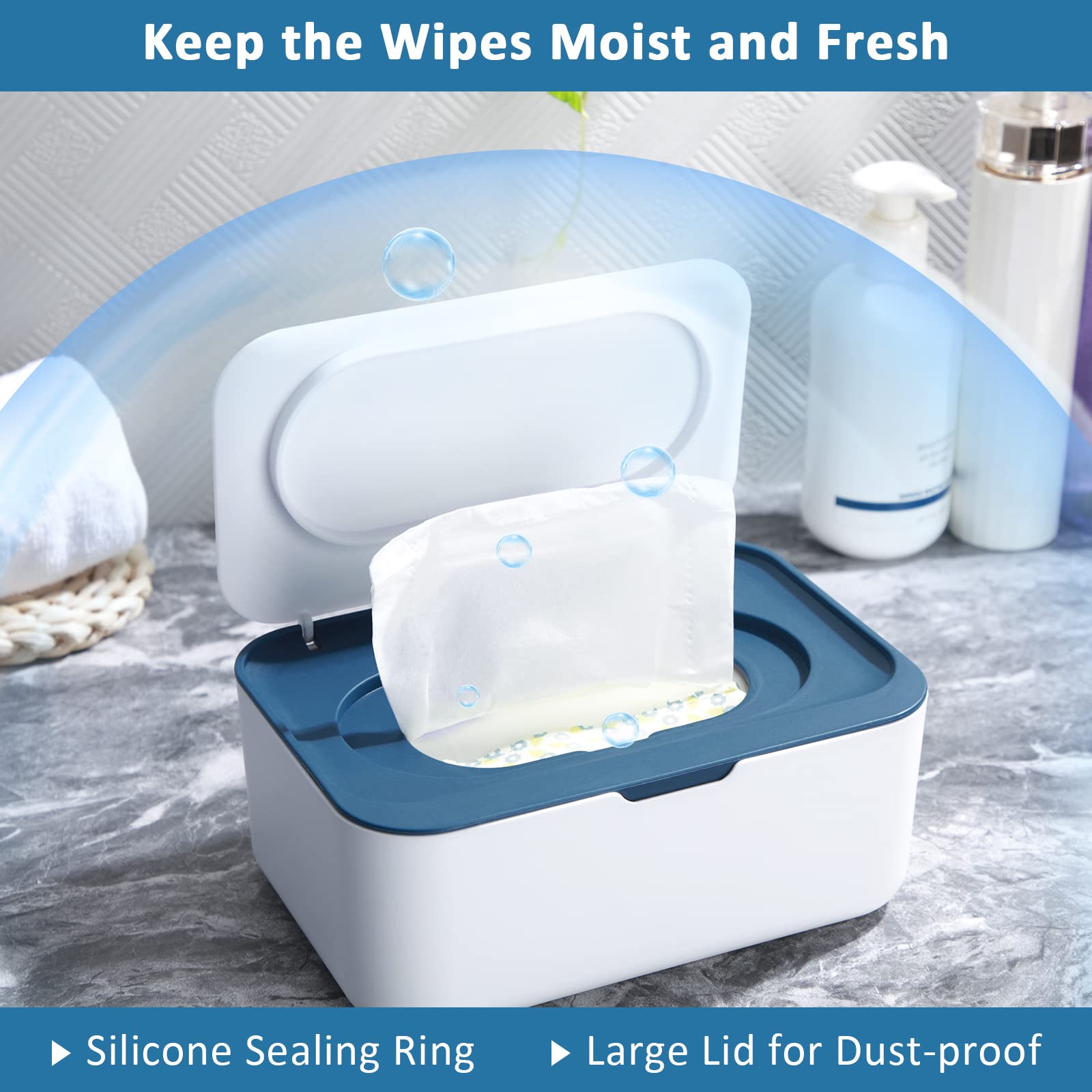 4 Pieces Wipes Dispenser Baby Wipes Case Container Case Wet Wipe Holder with Sealing Design Refillable Baby Wipe Dispenser Easy Open and Close (Gray)