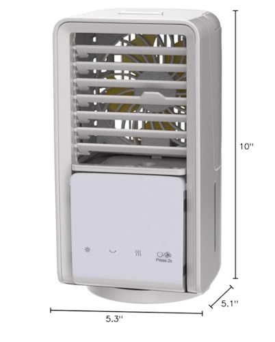 Ancokio Personal Air Cooler, 4 in 1 Personal Desktop Cooling Fan 3 Speeds 7 Colors Light, Evaporative Portable Air Conditioner with White 11.14 x 6.89 x 6.57 inches
