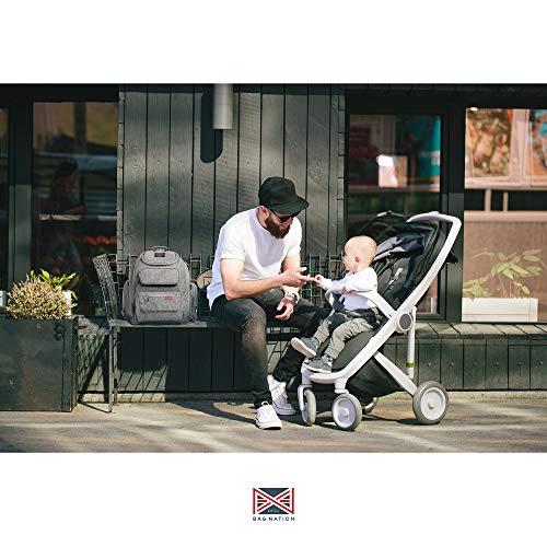 Bag Nation Extra Large Diaper Bag Backpack with Changing Station | Ideal for Twins or 2 Babies | Unisex 3 in 1 with Stroller Straps | Holds All Your Baby’s Essentials (Black)