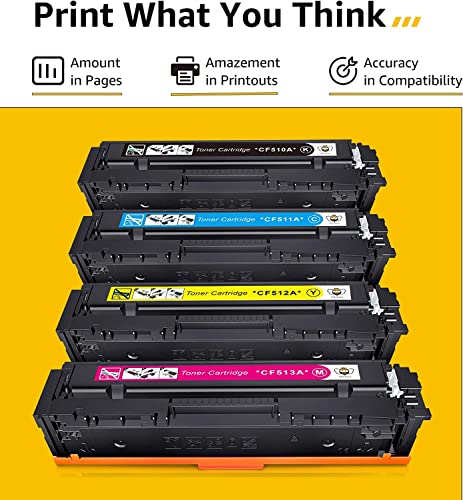CMYBabee Compatible Toner Cartridge Replacement for HP 204A CF510A CF511A CF512A CF513A M180nw M180n M154a M154nw Color Pro Printer (Black, Cyan, Yellow, Magenta, 4-Pack)
