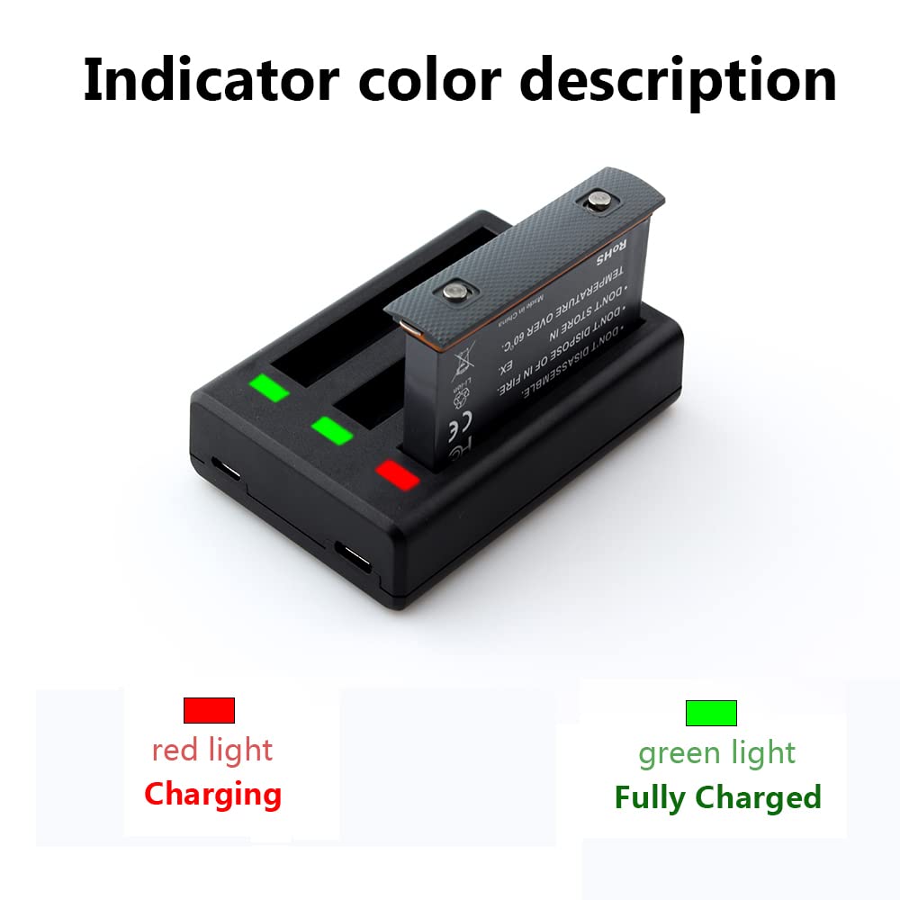 2-Pack Battery for Insta 360 X3 Camera and Charge Hub for Insta 360 X3 360 Camera 1800mAh Insta360 x3 Battery