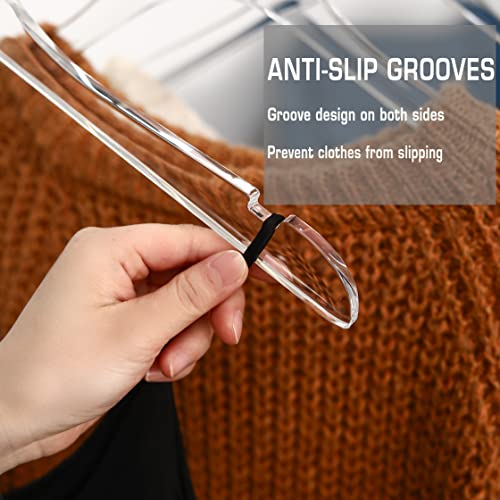 Besser Acrylic Clear Hangers 15 Pack Gold Acrylic Hangers Premium Quality Crystal Clear Hangers with Gold Hooks Luxury Dress Suit Hangers(Flat Hook)