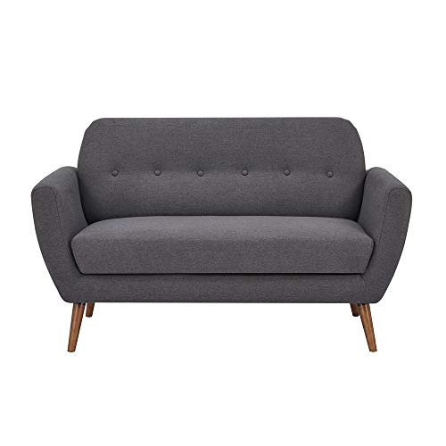 GIA Furniture Home Series Mid-Century Modern Loveseat, Love Seat, Dark Gray