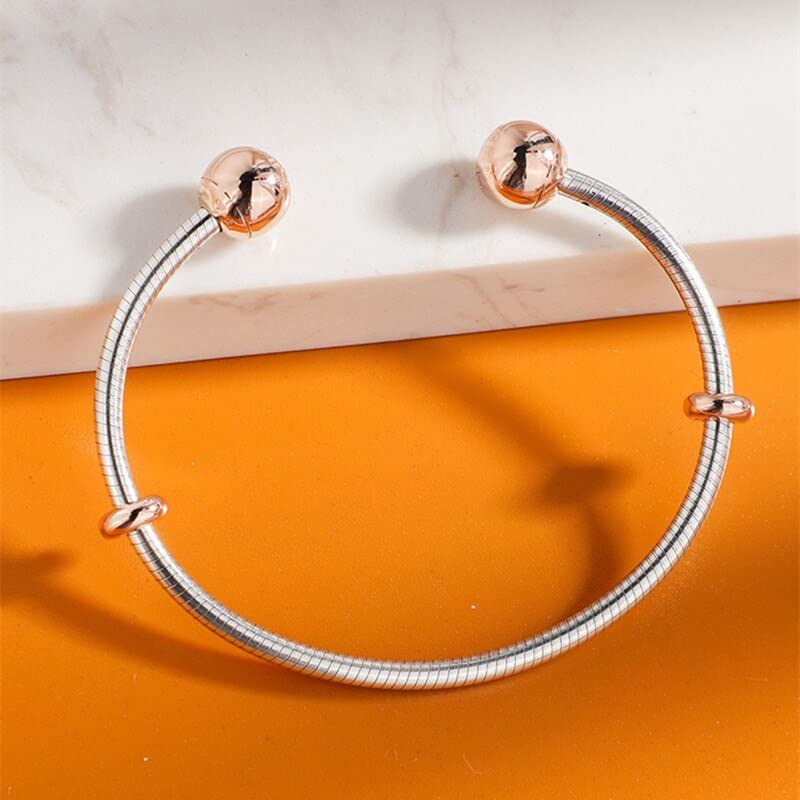 2019 Silver 925 Snake Open Bracelets bangles for women Diy With Beaded charms Rose gold Jewelry Gift