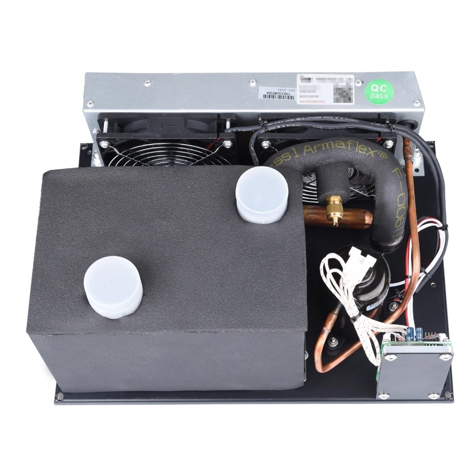 12V Compact Refrigeration Cooling Systems Air Conditioning Systems with Miniature Rotary Compressor - for Electric Vehicle Chiller Water Dispenser Freezer Electronics Cooling Module DIY (12V,1.9cc)