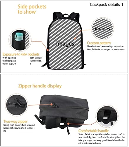 Allinterset Kids Backpack Football Print 3pcs Teen Boys School Book bag with Lunch Box Pen Case
