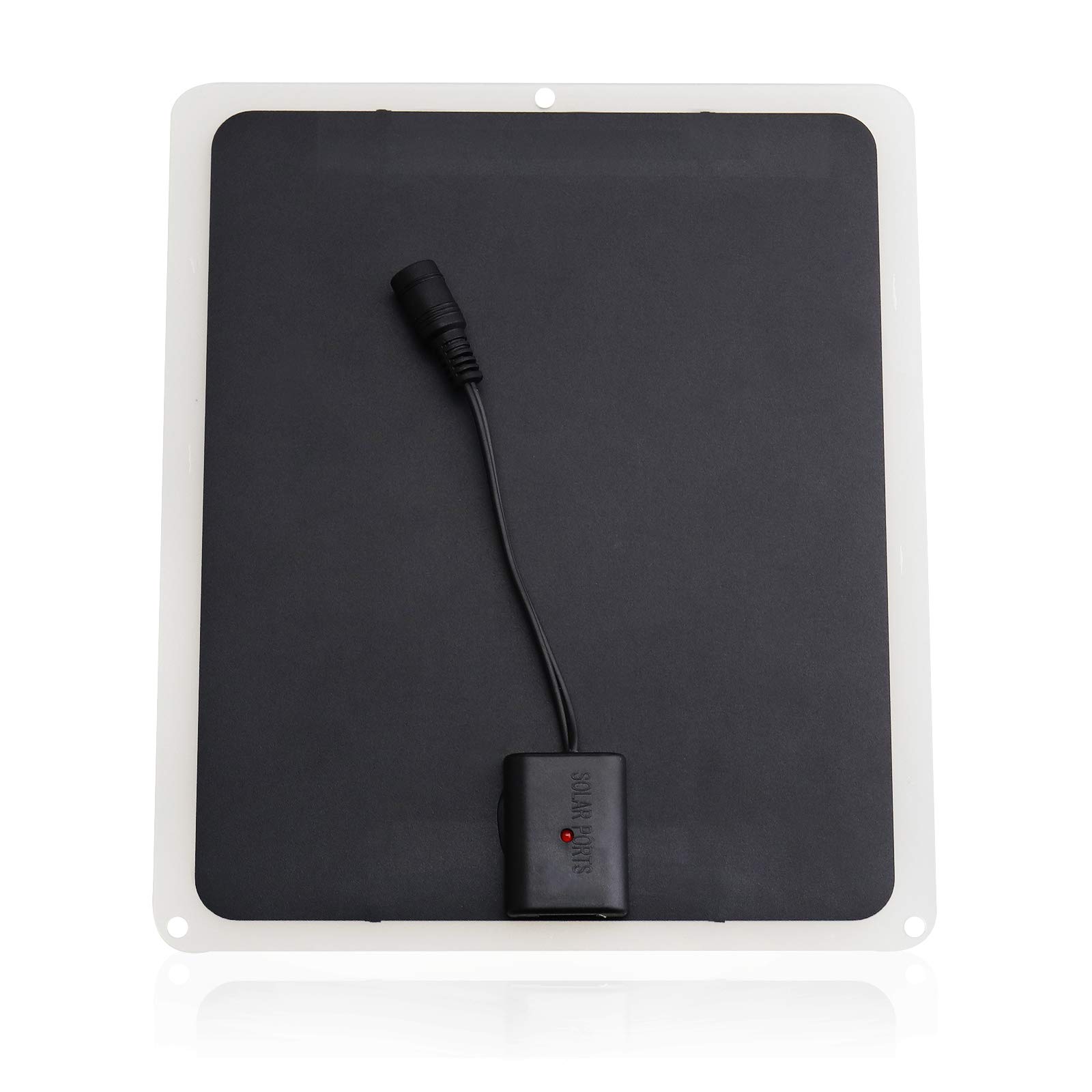 12V DC USB 5V Solar Car Battery Charger Portable SunPower Panel Trickle with Cigarette Lighter Plug Alligator Clip Cables USB Port Outdoor Travel Camping