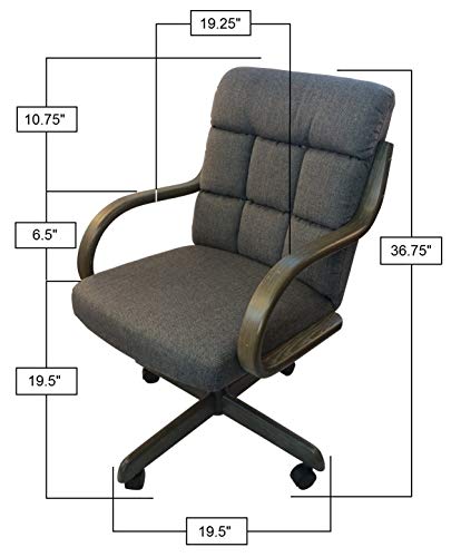 Caster Chair Company Garrett Swivel Tilt Caster Dining Arm Chair in Smoke Tweed Fabric (1 Chair)