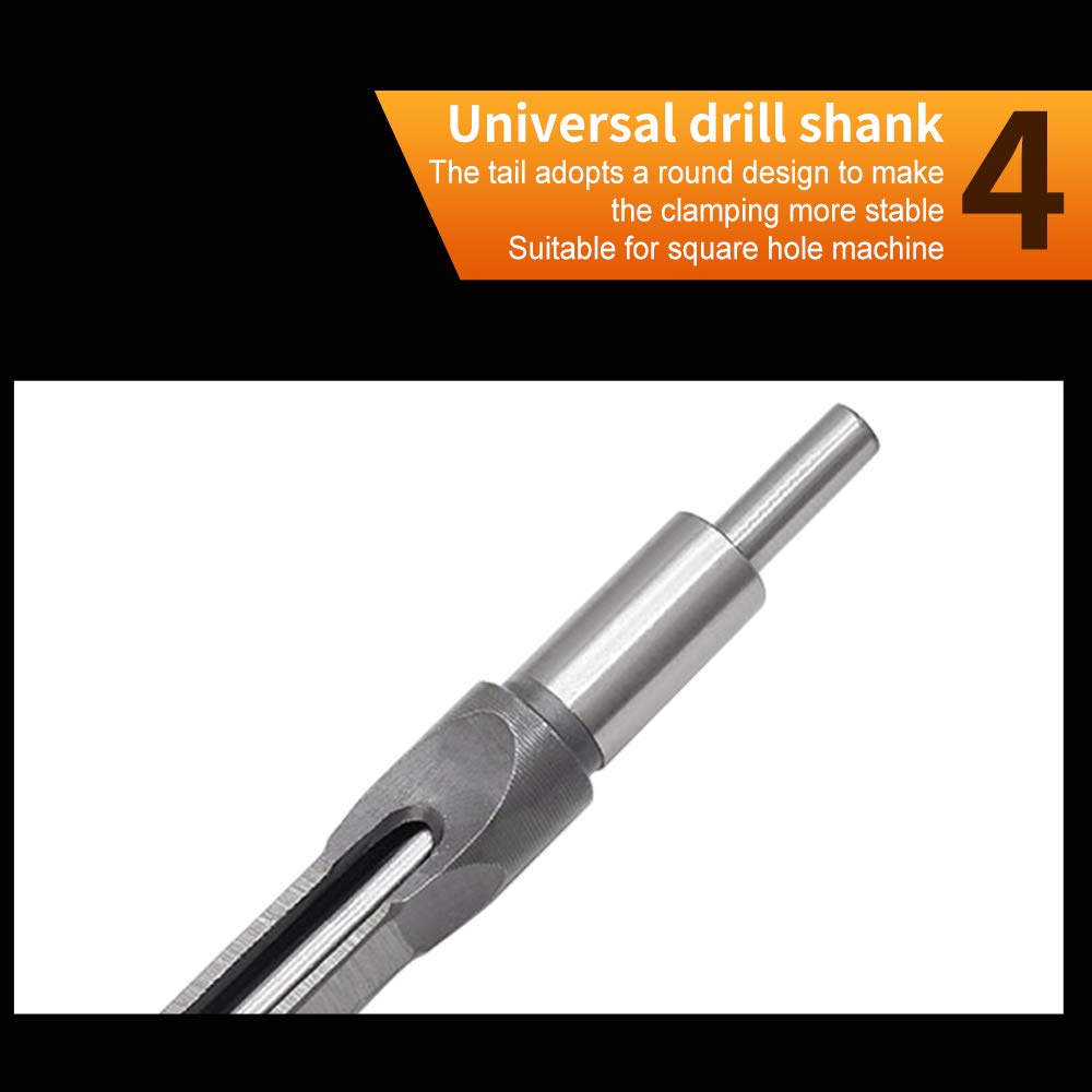ChgImposs 16MM Woodworking Square Hole Drill Bit, Alloy Steel Wood Hole Saw Mortising Chisel Bit with Twist Drill, DIY Woodworking Countersink Bit Woodworker Hole Drilling Tool