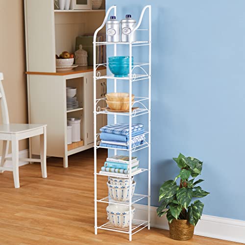 Collections Etc Lovely 7 Tier Decorative Metal Scrollwork Design Shelf