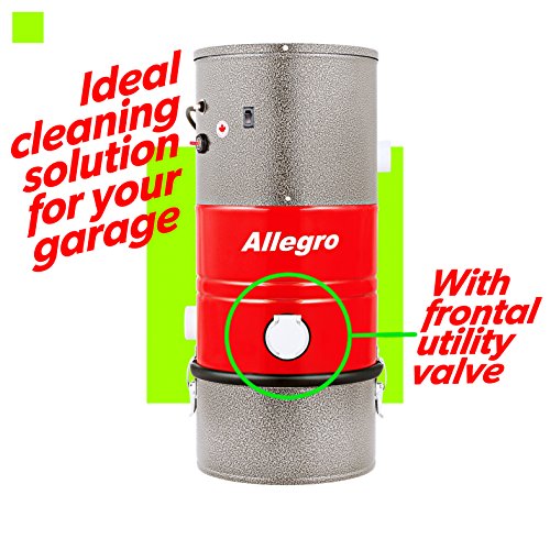 Allegro MU3100 Wall Mounted Garage/Car Vacuum 30 Ft. Hose Cleaning Tools