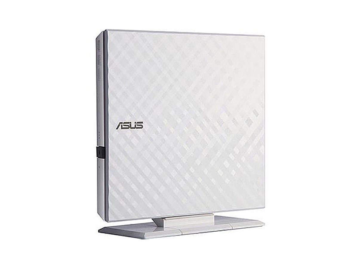ASUS LITE Portable USB 2.0 Slim 8X DVD/ Burner +/- Rewriter External Drive, Compatible with both Mac & Windows, White (SDRW-08D2S-U/W/G/ACI/AS)
