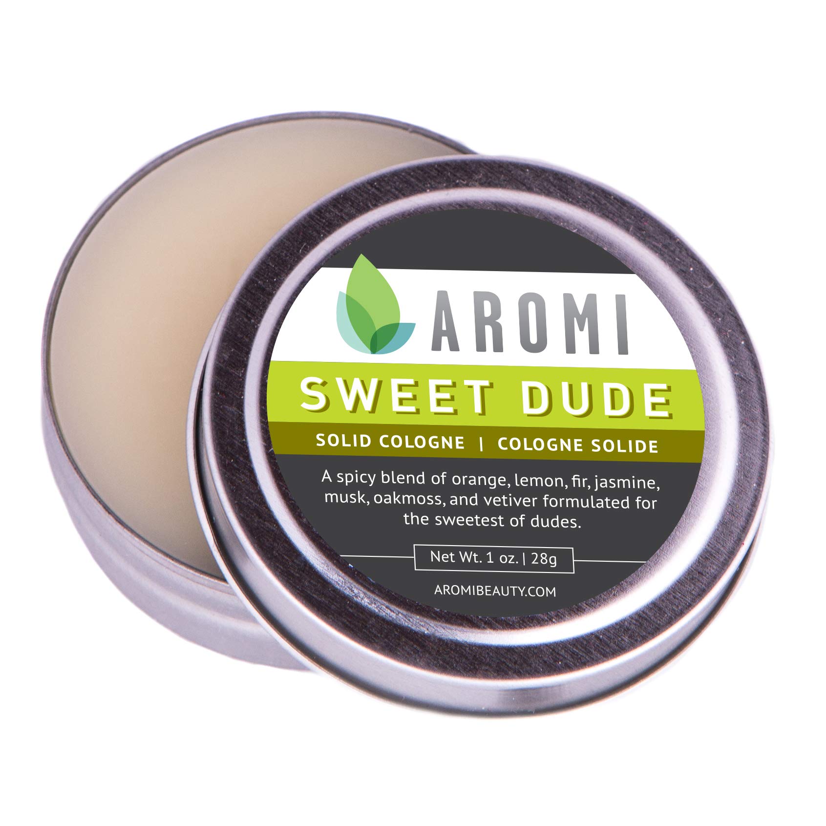 Aromi Solid Cologne | Spicy, Citrus Men's Fragrance, Oakmoss Scent, Vegan, Cruelty-free, Father's Day Gift Idea, Travel, Alcohol-free (Sweet Dude)