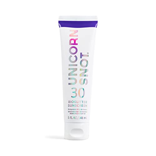 Unicorn Snot Glitter Sunscreen Lotion - SPF 30 Shimmer Sunscreen for Face & Body Glow - UVA/UVB Protection - Water Resistant, Cruelty Free Sunscreen - Made in USA (Space Junk)