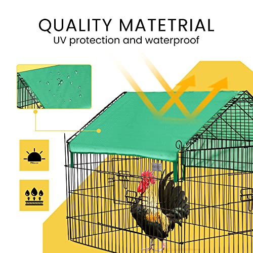 DEStar 71โ x 30โ Foldable Outdoor Backyard Metal Coop Chicken Cage Enclosure Duck Rabbit Cat Crate Playpen Exercise Pen with Weather Proof Cover