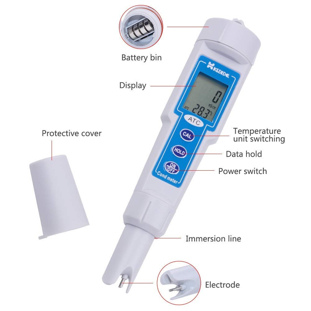 ShiSyan Y-LKUN Water Quality Meter Portable CT3031 Pen Type Digital Waterproof Conductivity Meter Conductance Pen Water Quality Tester Moisture Meter
