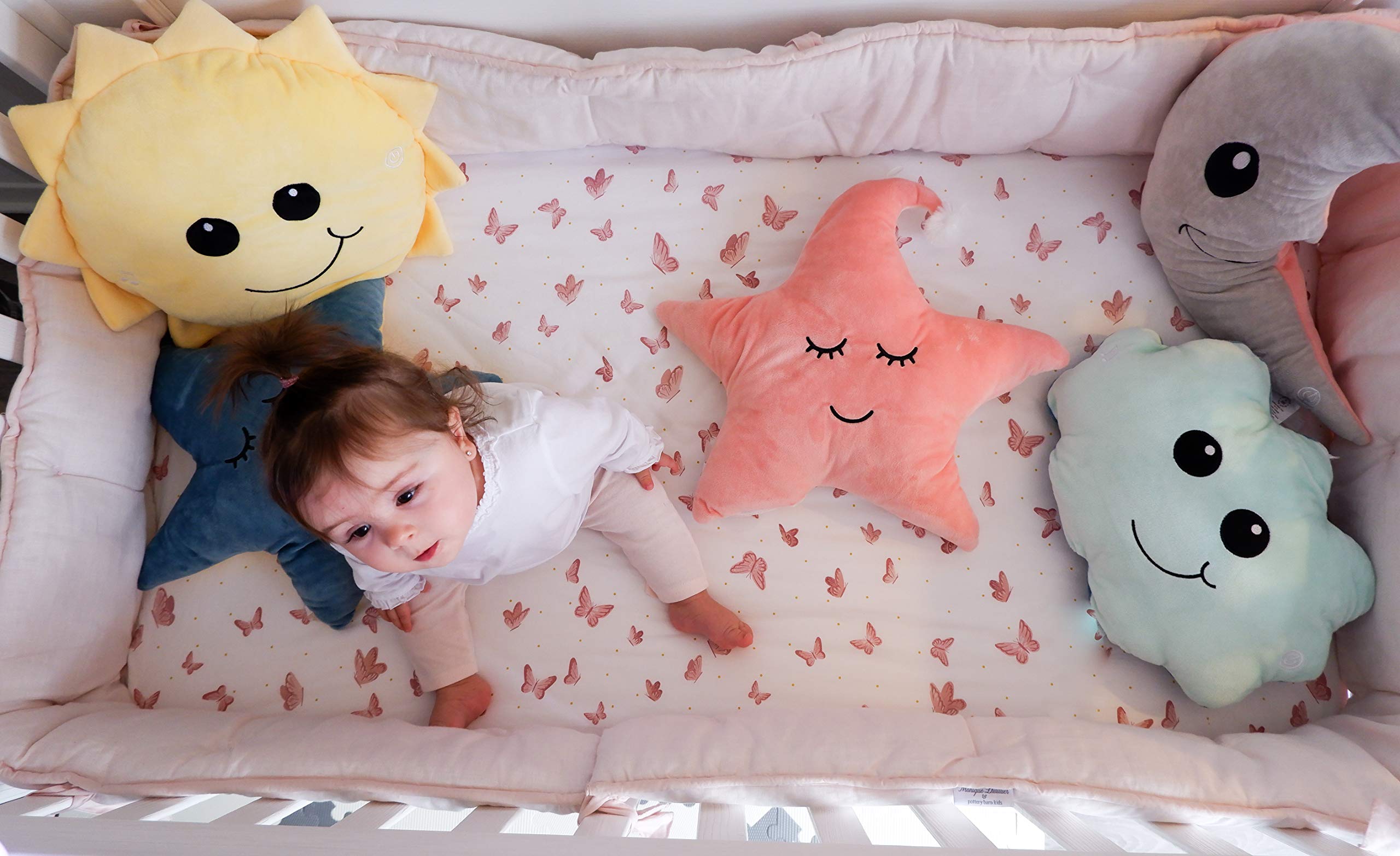 Around The Crib kokoons Cuddly Sun Plush Musical Night Light - Double Sided. Pale Yellow/Dark Yellow