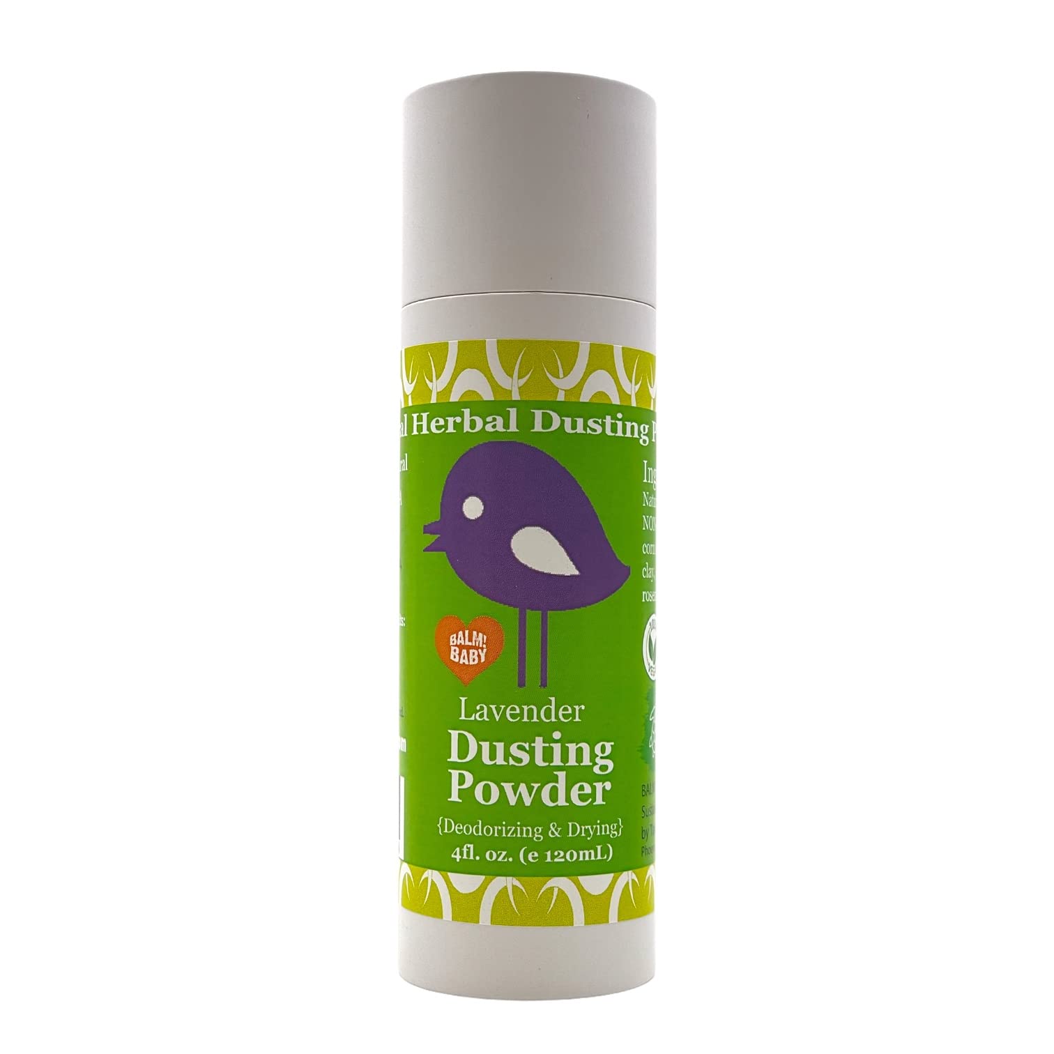 BALM! Baby Herbal Dusting Powder • All Natural • Talc Free (4 Ounce, Lavender)