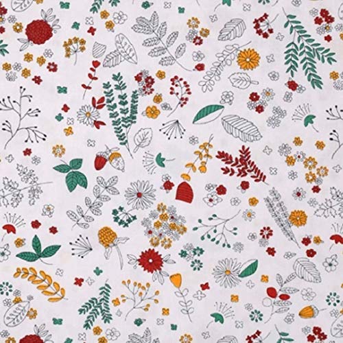 8PCS 50cm x 50cm Floral Twill Print Cotton Fabric Bundle Sewing Patchwork Precut Fabric Scraps Suitable for DIY Sewing Quilting and Various Handicrafts