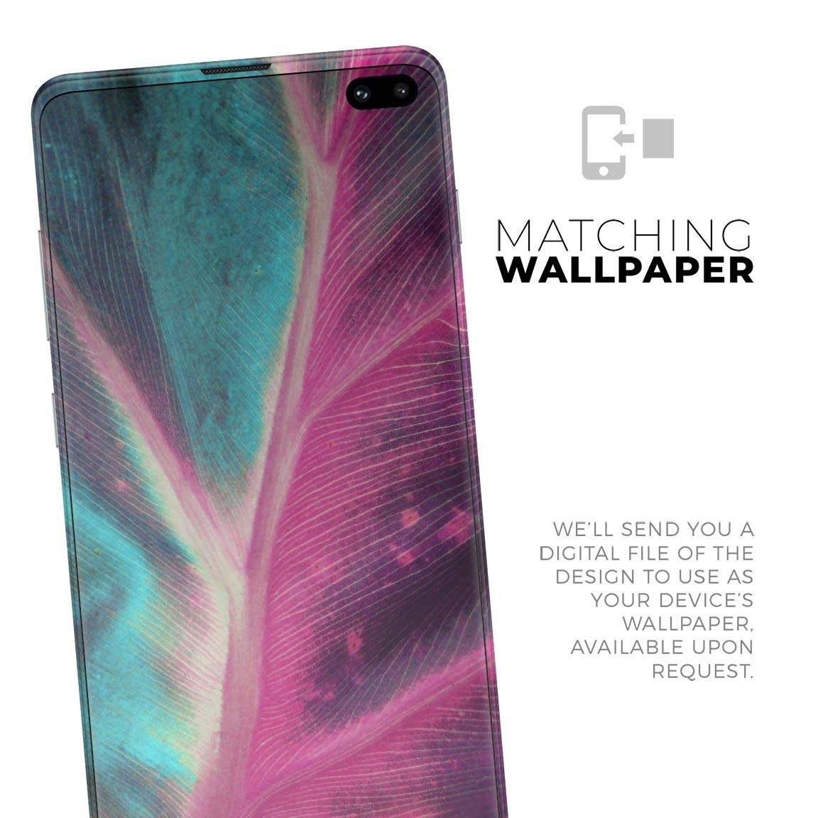 DesignSkinz Neon Pink & Green Leaf Protective Vinyl Decal Wrap Skin Cover Compatible with The Samsung Galaxy S20 (Screen Trim & Back Glass Skin)