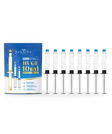 Eight (8) Huge 10mL Syringes SenAllis Cosmetics Teeth Whitening Gel, 80mL 35% Gel Syringes, Fast & More Effective Than Teeth Whitening Strips, Refills Gel Compatible with Most Teeth Whitening Kits