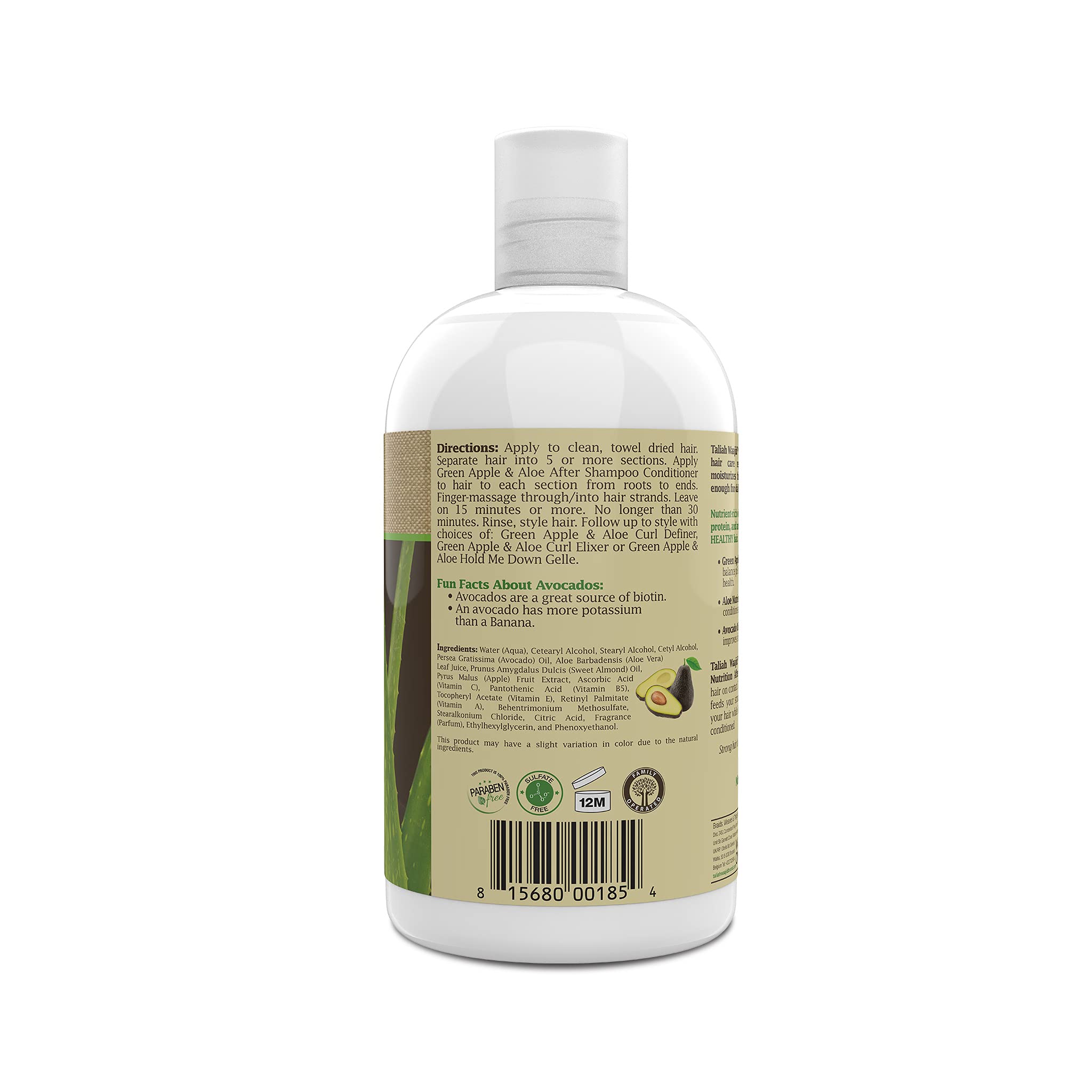 Taliah Waajid Green Apple and Aloe Nutrition After Shampoo Conditioner 12oz (V068)