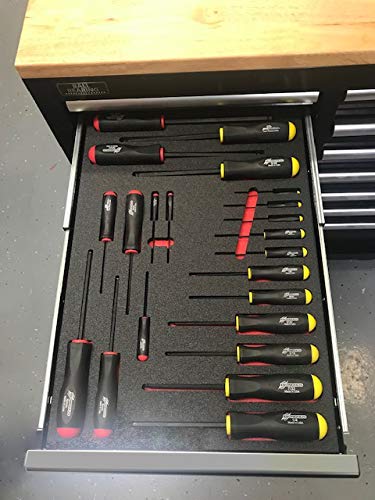 5S TOOL BOX SHADOW FOAM ORGANIZERS ( 2 COLOR) FITS CRAFTSMAN MODEL# 112225 TOP BOX (10.75" x 18.125", Black Top/Red Bottom)