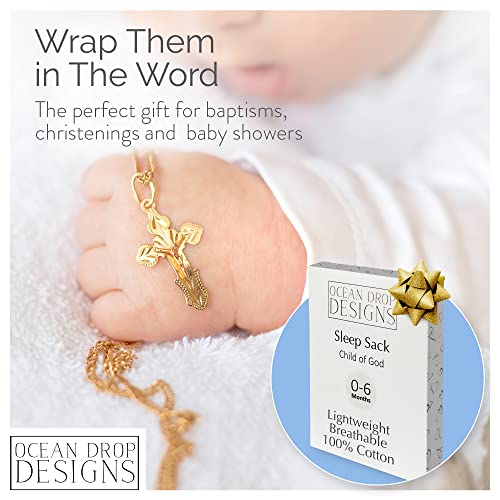 Ocean Drop Designs Newborn Sleep Sack (10-18 lbs) - Christian Baby Gifts - 100% Cotton