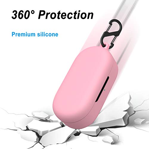 Naomo Silicone Case for TOZO T12, Soft and Flexible, Scratch/Shock Resistant Silicone Cover for TOZO T12 Headphones (Pink)