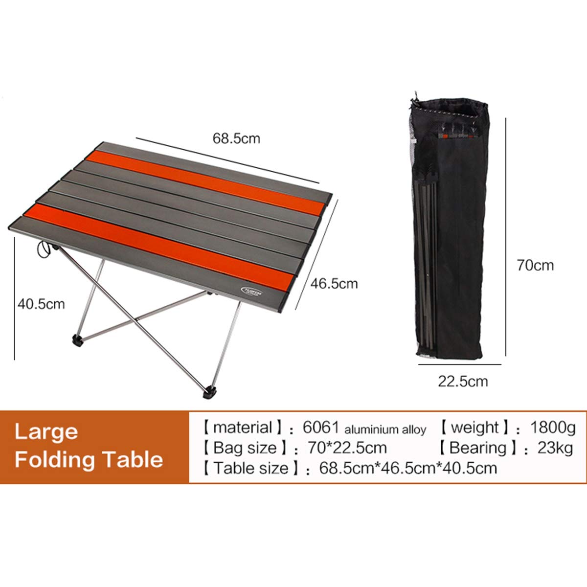 15.5" × 13.6" Portable Folding Camping Table, 2.2lbs Lightweight Compact Outdoor Table Desk up to 50.7lbs for Indoor
