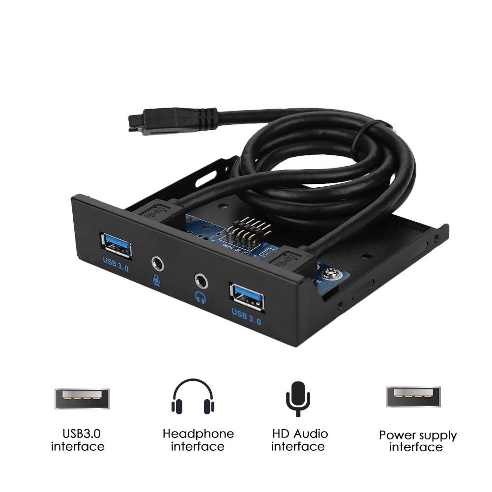 USB3.0 Front Panel,3.5inch 2 USB3.0 Interfaces with Mic Audio Front Panel,USB3.0 Audio Floppy Front Panel,USB 3.0 Front Panel Floppy Disk Bay Computer Case Front Bay