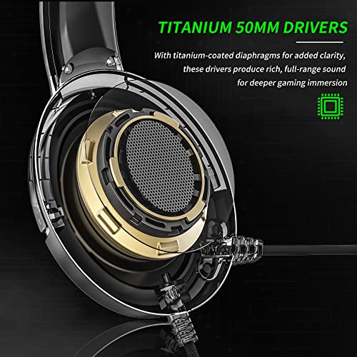 BINNUNE Gaming Headset with Mic for Xbox Series X|S Xbox One PS4 PS5 PC Switch, Wired Audifonos Gamer Headphones with Microphone Xbox 1 Playstation 4|5