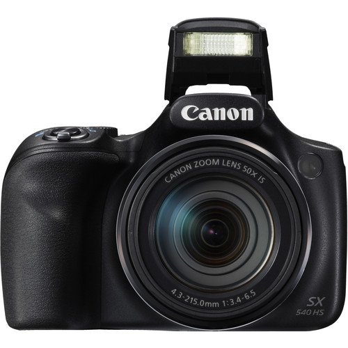 Canon PowerShot SX540 HS Digital Point and Shoot Camera Bundle with Replacement Battery + 64GB Memory Card + Flexible Tripod and More - International Version